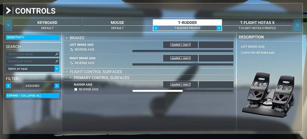T.Flight rudder pedals - brakes on full all the time! - Hardware ...