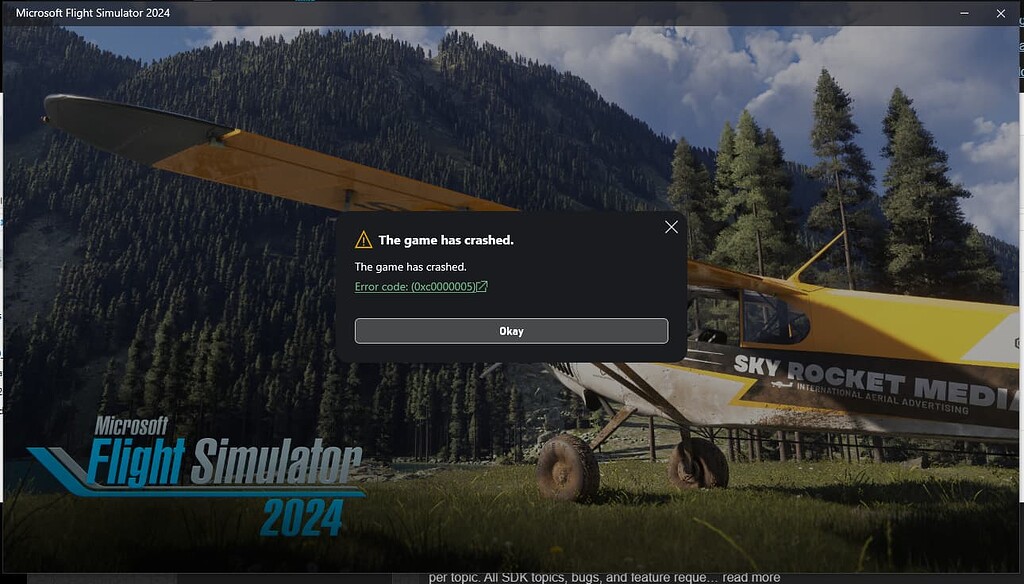 Cannot start MSFS2024 Exception code: 0xc0000005 - Crashes (CTDs) - Microsoft Flight Simulator ...