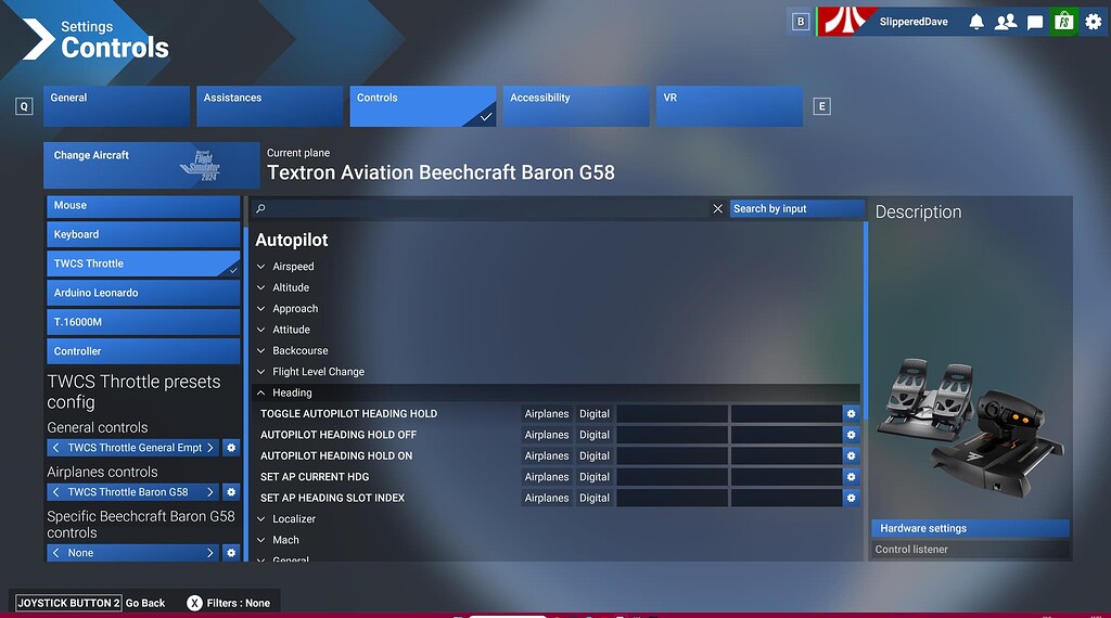 Autopilot Controls (Airplanes) "Increase/Decrease heading reference value" missing - Aircraft ...
