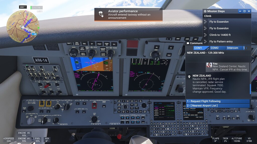 Aviator Perfomance drop whilst in flight - User Interface & Activities ...