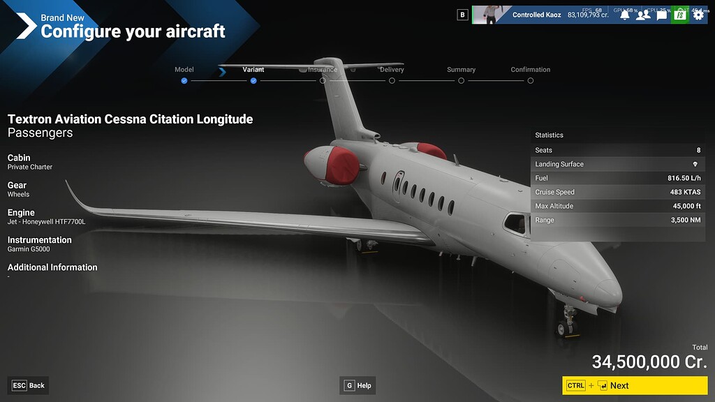 Citation Longitude Liveries not loading in Career mode - User Interface ...