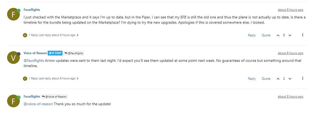 JustFlight PA-28R Marketplace update? Its been a month since Justflight ...