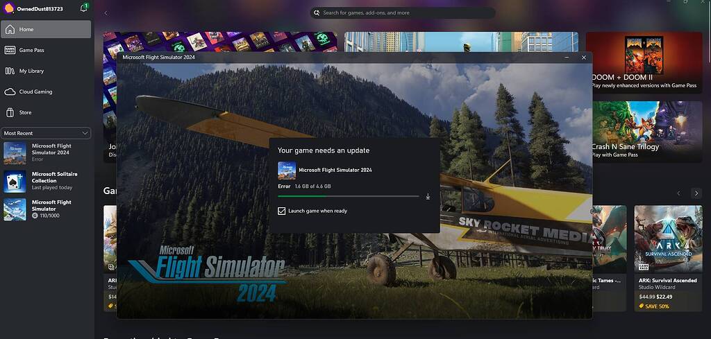 MSFS 2024 Update Error - Install, Performance & Graphics - Microsoft ...
