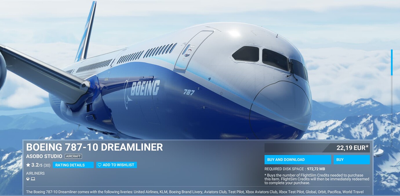 Asobo Boeing 787-10 - Now it suddenly doesn't want anything at all ...