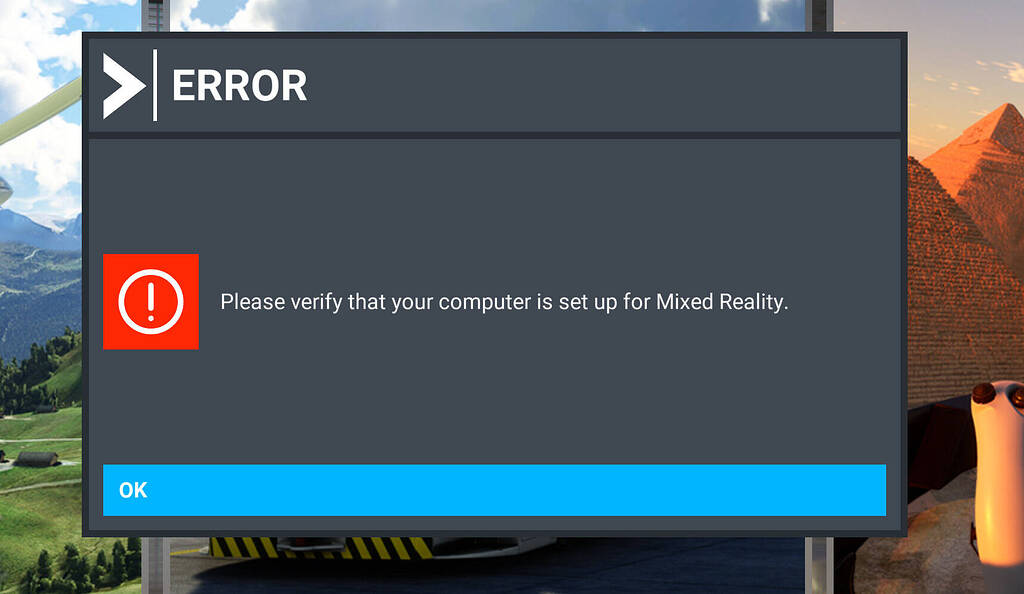 Mixed Reality Error when switching to VR - Virtual Reality (VR ...
