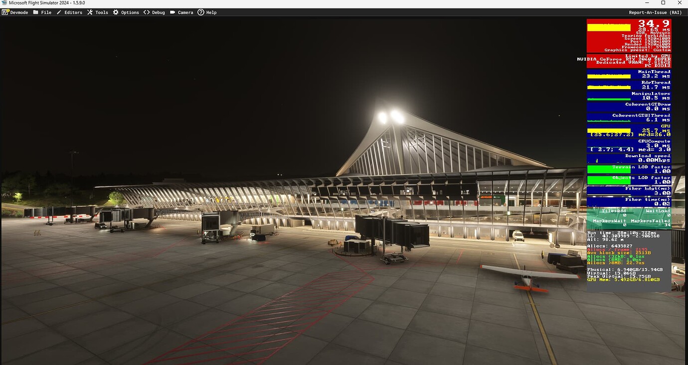 LEBB airport severe performance drop when at terminal - Scenery and ...