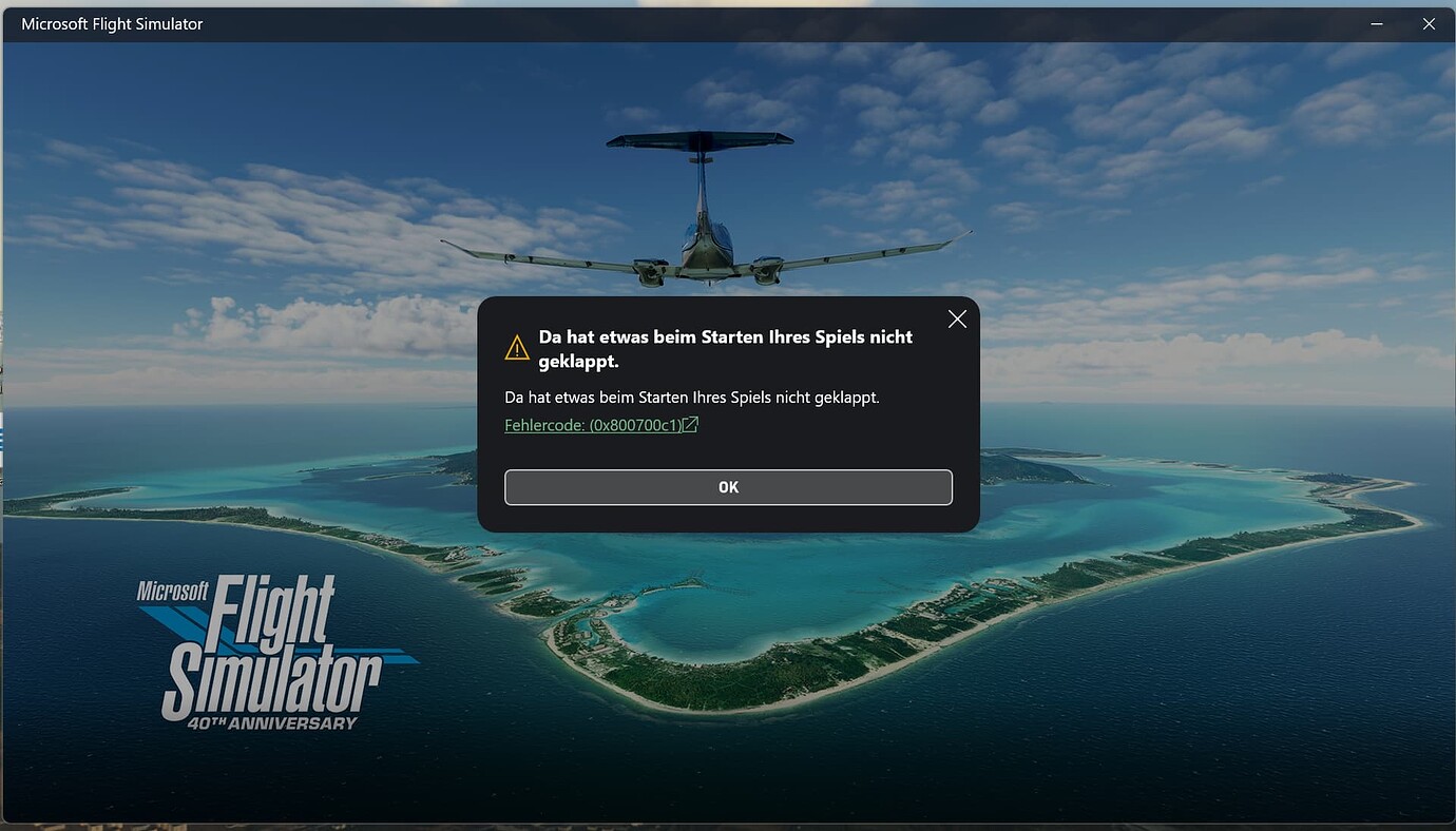 0x800700c1 - Brand new PC, MSFS worked for a week, until it didn't ...