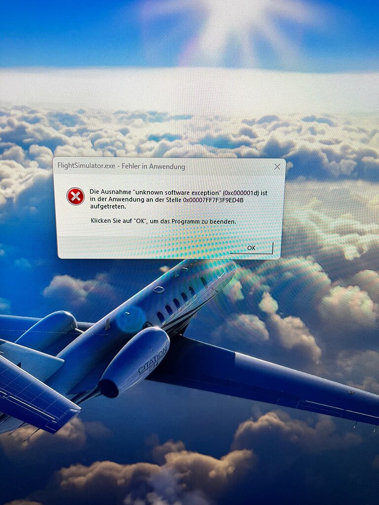 CTD with these Error messages - Crashes (CTDs) - Microsoft Flight Simulator Forums