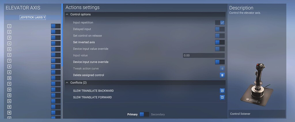 SU3+ How do I set axis curves for INDIVIDUAL aircraft - User Interface ...