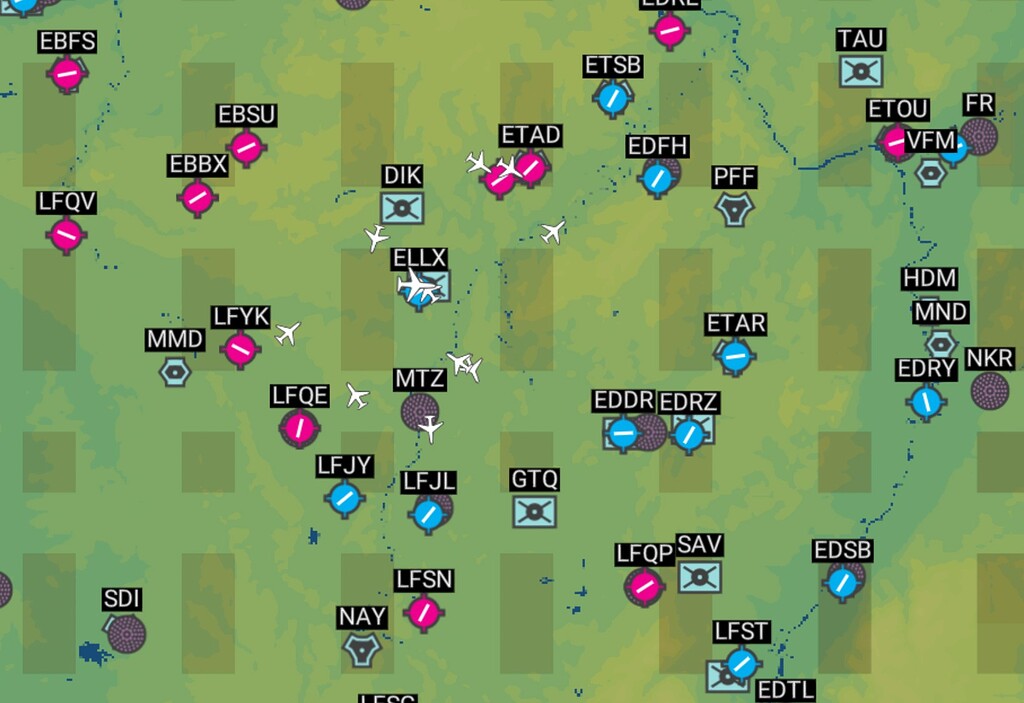 VFR Map Bug (stripes and coloumns)? See pics. Because of a Rex ...