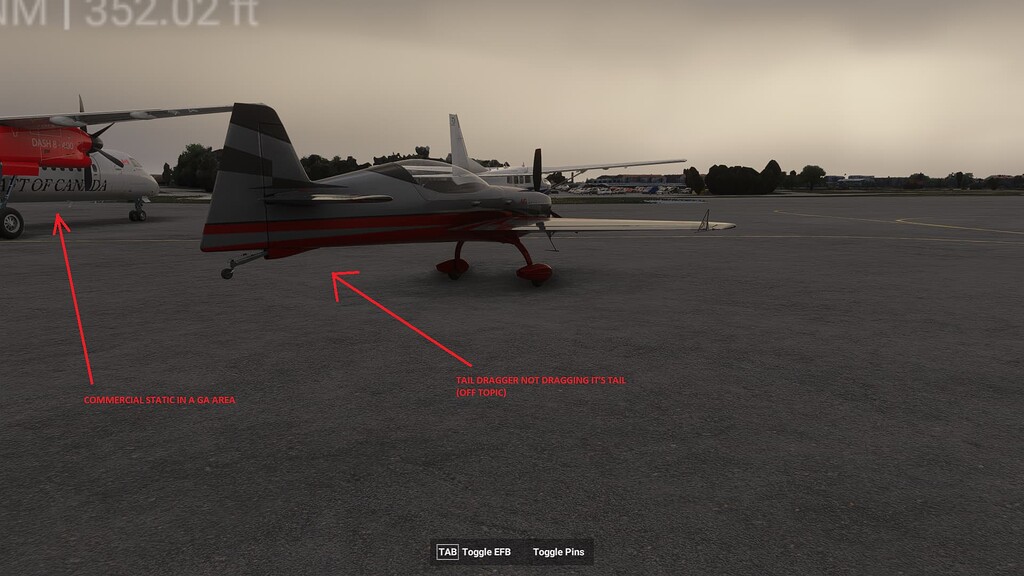 Static aircraft incorrectly positioned and floating - Resolved ...