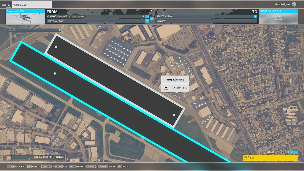 Changing Aircraft or Livery After Choosing a Parking Spot for C&D Changes the Departure Point to ...