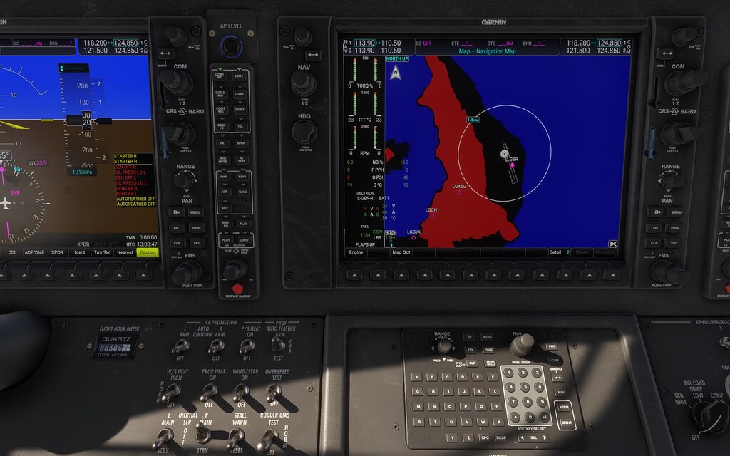 Cessna 408 SkyCourier - Engines can't be started with open intertial ...
