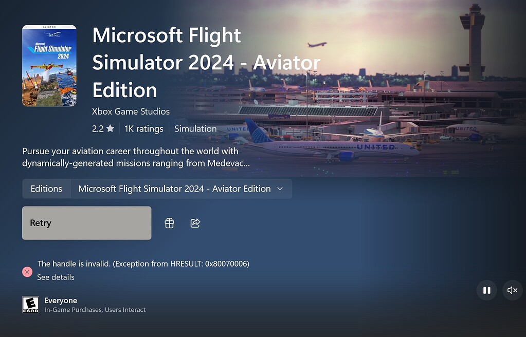 * `0x80070006` — *The handle is invalid* * `0x87E00029` — *Generic install failure* - Install ...