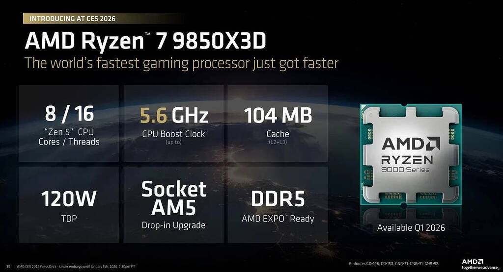 Ryzen 7 9850X3D 6% faster than 9800X3D? - the world’s best gaming CPU ...