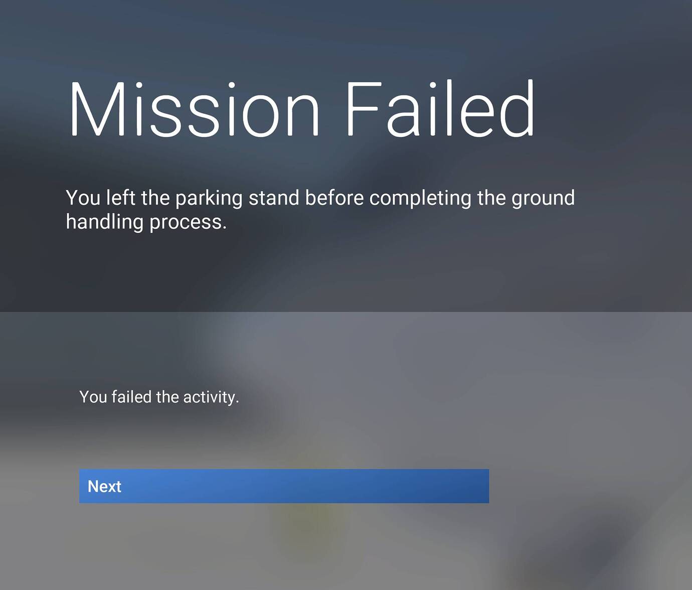 737 Passenger Career: You left the parking stand before completing the ...