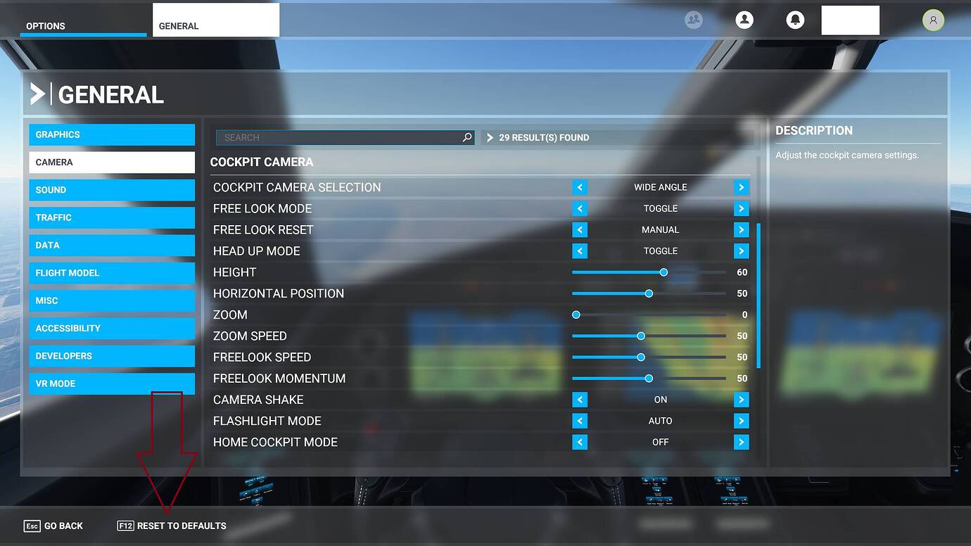 The cockpit camera lost configuration, all planes - User Interface ...