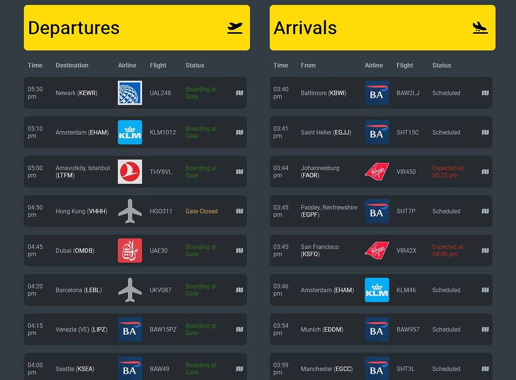 New Vatsim Tool - VatSky Terminal, arrival and departure boards - Tools ...