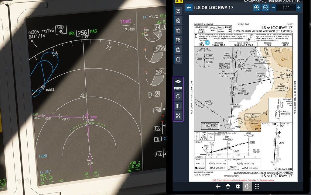 Aircraft location overlay on EFB chart incorrect for FAA charts - User Interface & Activities ...