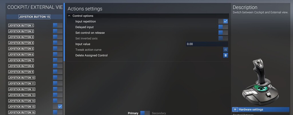 Cockpit/External View Mode does not work for assigned keys/T.16000 button - Hardware ...