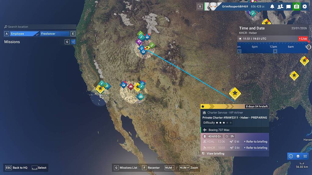 Career Charter VIP airliner too small airports - User Interface ...
