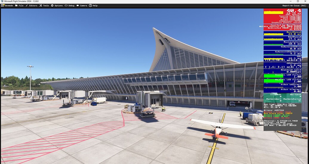 LEBB airport severe performance drop when at terminal - Scenery and ...
