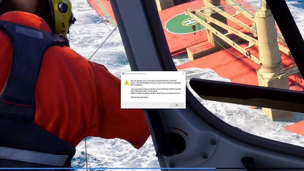 FS2024 : Encounter DoneIO Crash at loading screen - Crashes (CTDs) - Microsoft Flight Simulator ...