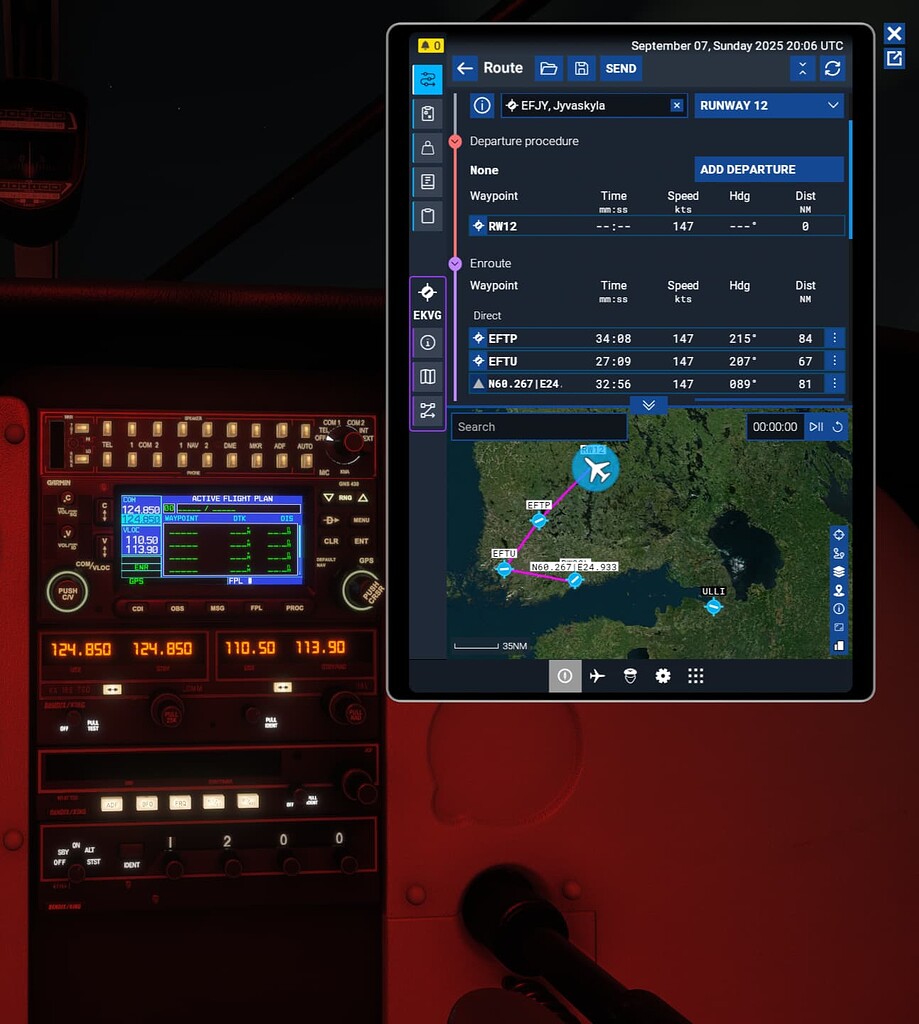 C185 unable to Send to Avionics from EFB, needs update to Garmin V2 ...