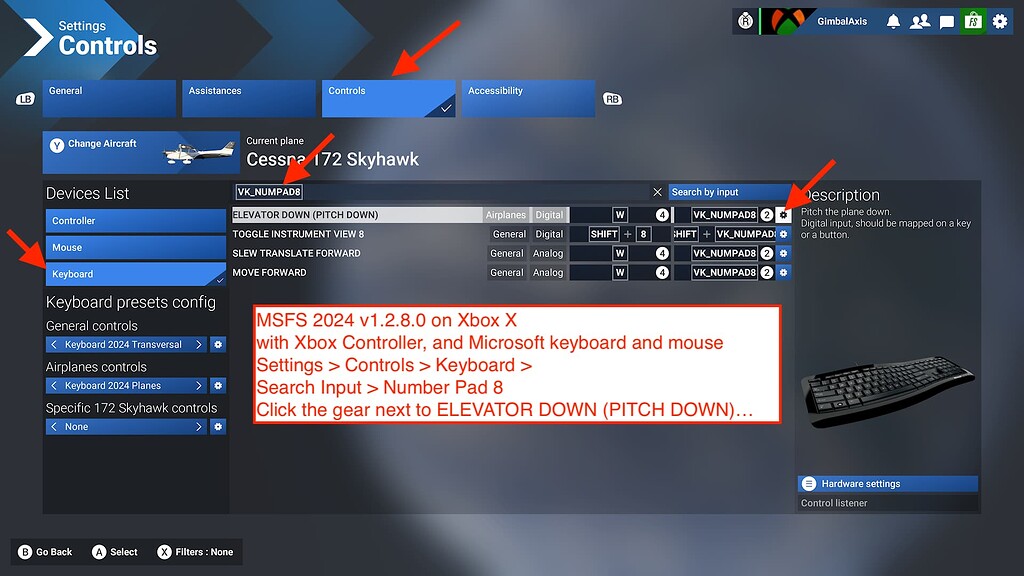 Controller Binding Settings Detail Page UI doesn't show all keyboard ...