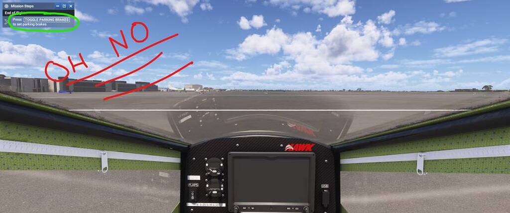 Missions Require Parking Brake from CGS Hawk Arrow II to End Mission ...