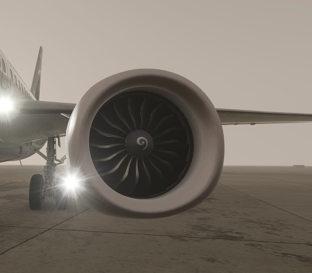 737 max: runway turnoff lights cause weird reflection on engines ...