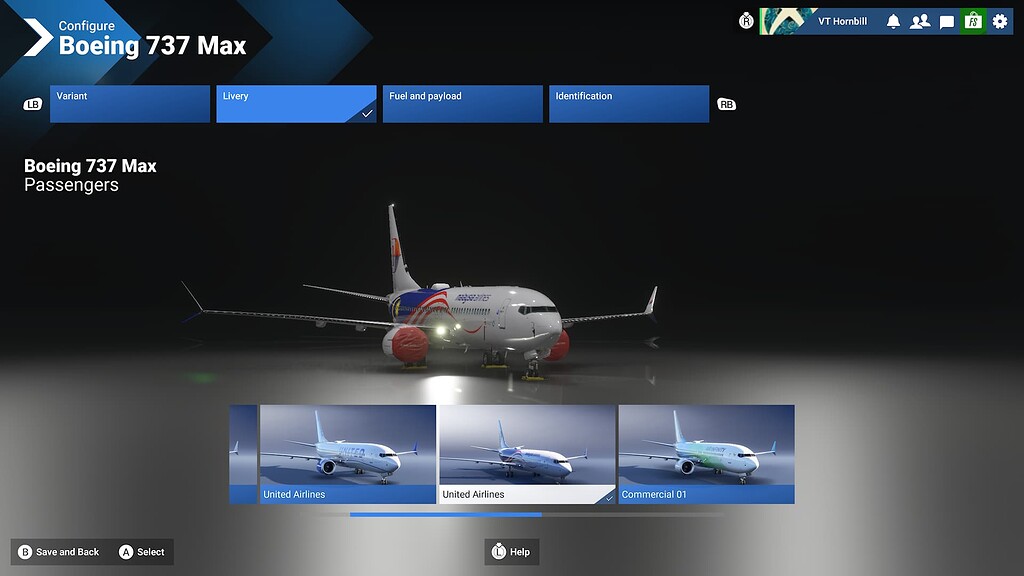 Default aircraft livery name doesn't match the livery - User Interface ...