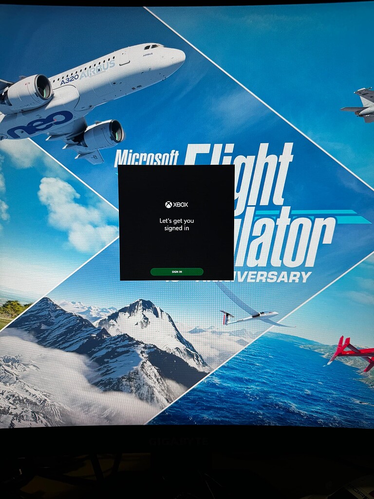 Stuck on login page - User Interface & Activities - Microsoft Flight Simulator Forums