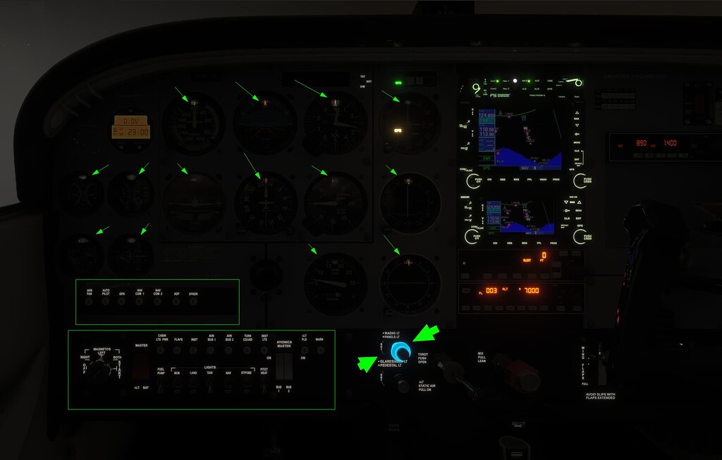 Panel instruments lights problems | Cessna 172 Classic and other planes ...