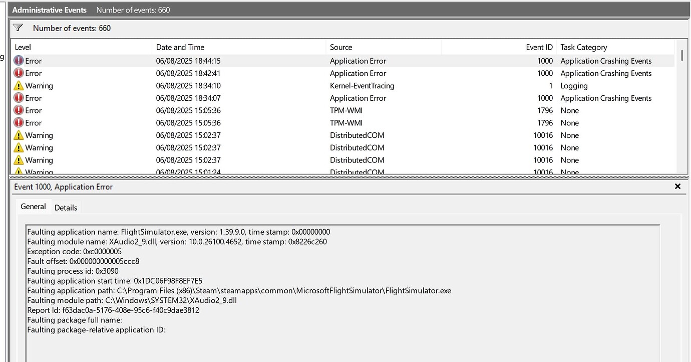 MSFS 2020 CTD during loading with or without NVIDIA app installed (DX11) - Crashes (CTDs ...