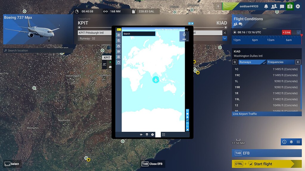 EFB plane location bug? - Miscellaneous - Microsoft Flight Simulator Forums