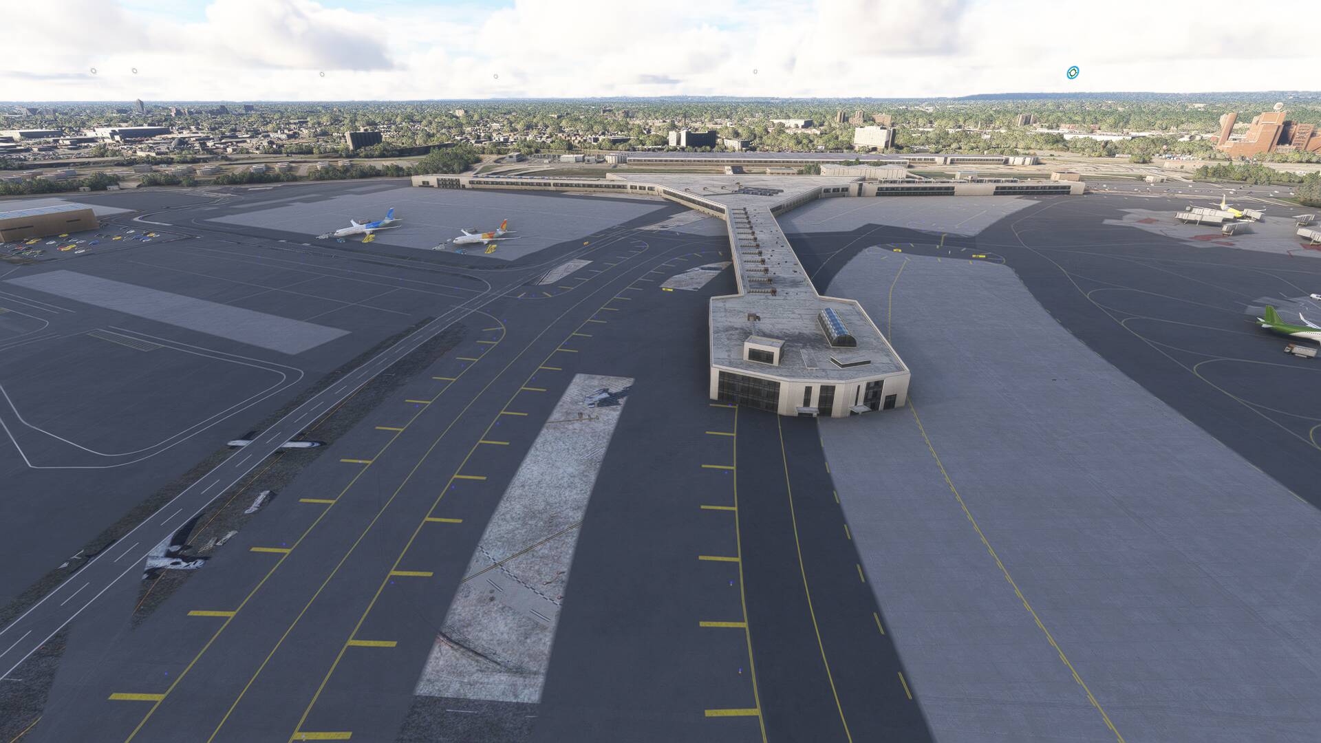 Buildings on the taxiway on KEWR Newark International - Scenery ...
