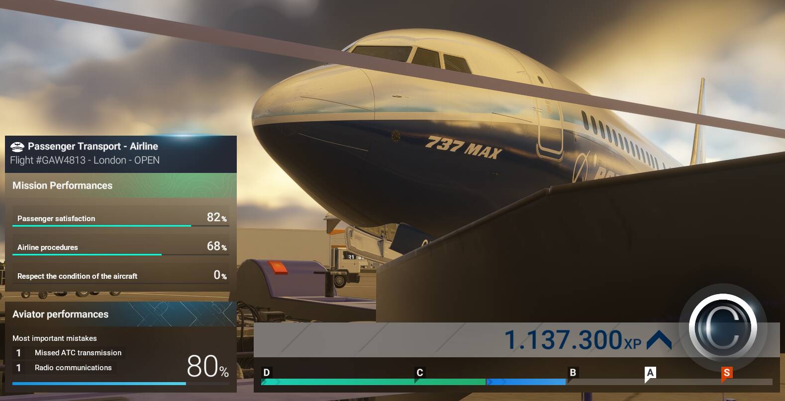 Career Mode - ZERO rating for Respect of the condition of the aircraft ...