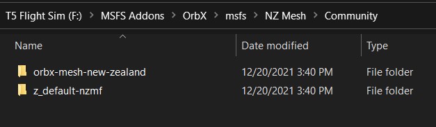 OrbX New Zealand: Two folders? - World Discovery - Microsoft Flight ...