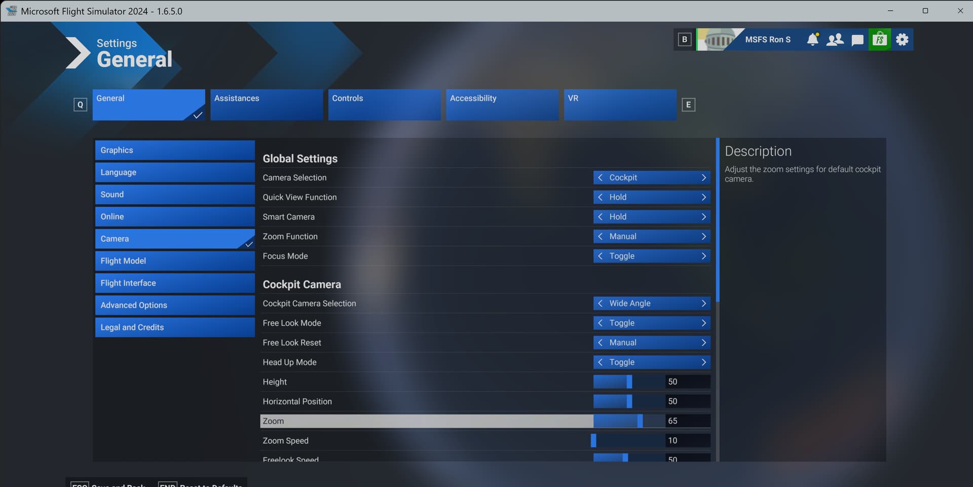 Initial zoom level - Aircraft & Systems - Microsoft Flight Simulator Forums