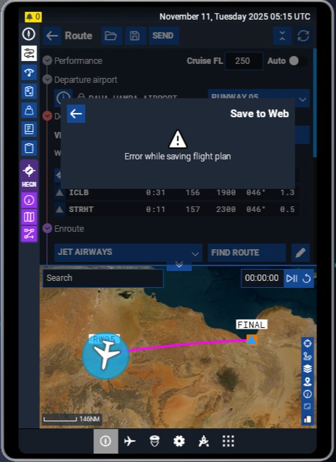 EFB Flight Plan – “Save to Web” Error - Aircraft & Systems - Microsoft Flight Simulator Forums