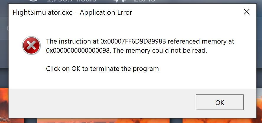 FlightSimulator.exe - Application Error - CTDs while flying in the CU ...
