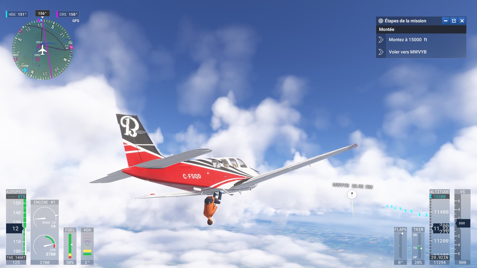 Career Mode - Textron Beechcraft Bonanza G36 - External passenger ...
