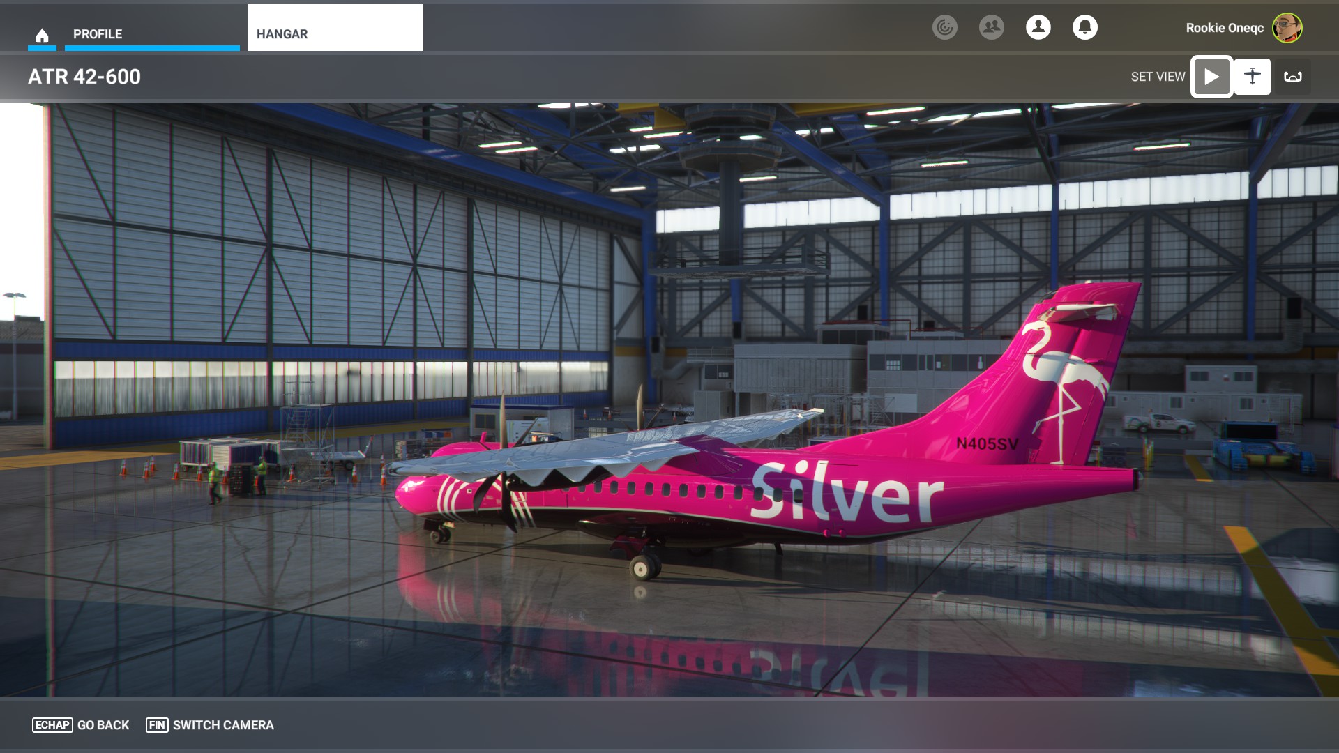 Name on Silver livery of ATR 42-600 is mirrored on the right side of ...