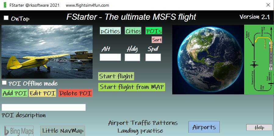 FStarter - Save your own Points of Interest and access hundreds cities in flight with just one ...