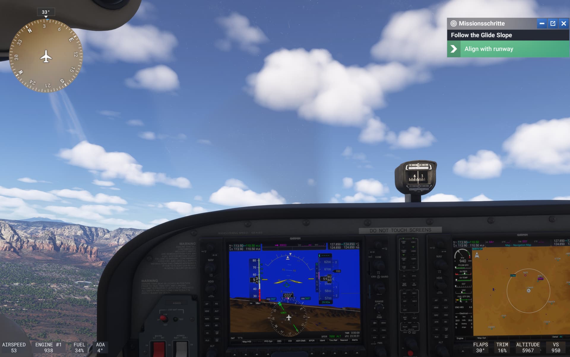 Aircrafts have full flaps upon entering the aircraft in missions or ...