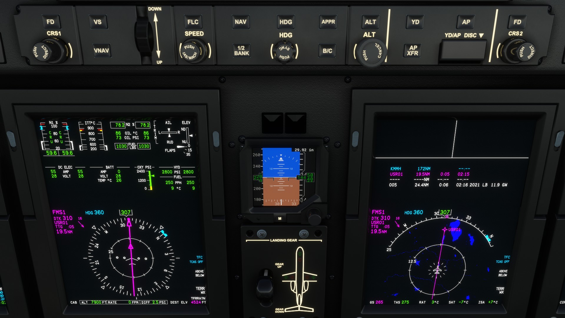 Cessna Citation CJ4 doesn't show the flight plan after the second last ...