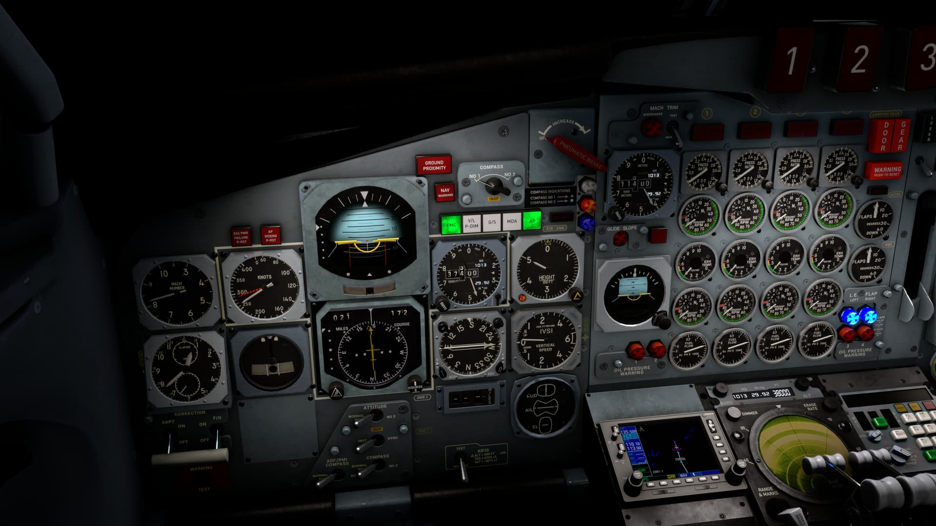 Boeing 707-320C Target alt dial/panel and AP pitch trim bugged ...