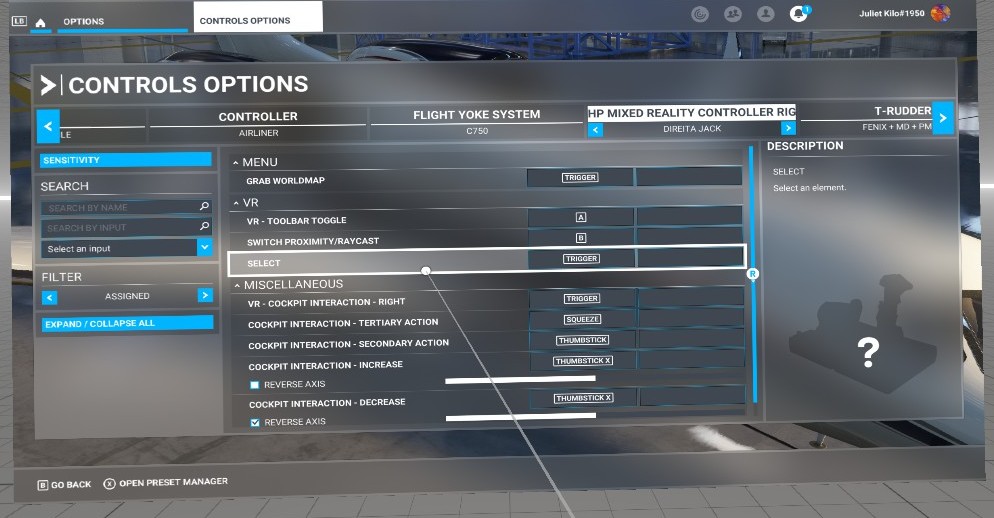 MSFS 2024 VR Cockpit Interaction Hand Controller Reverb G2 - Virtual ...