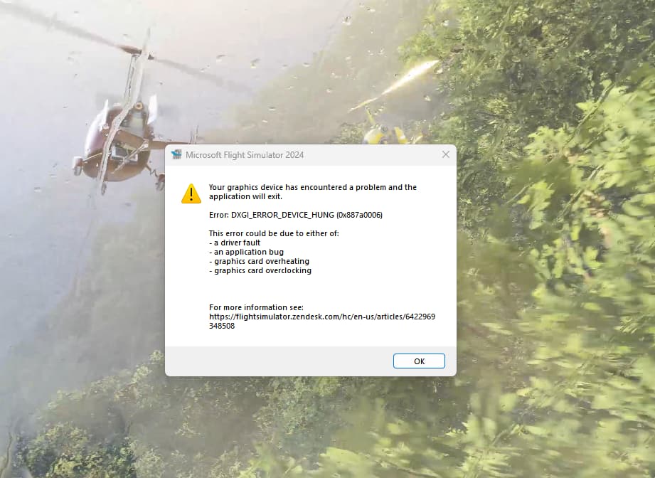 ERROR Crash: msfs error: dxgi_error_device_hung (0x887a0006) - #256 by TadeuPrimo - Crashes ...